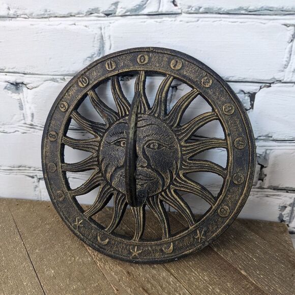 Accents | Sun Dial Metal Sunand Moon Garden Accessory Or Hook | Poshmark